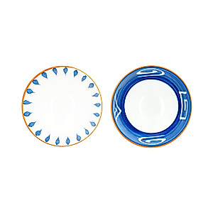 Cocowhoa Ceramic Dessert Style Bowls, 10oz Capacity, Modern Snack Bowls, Japanese Inspired Dishware Bowls, Ceramic Bowl Gift Set, Perfect for Rice, Cereal, Pasta, Ice Cream, Small Bowl Set (2)