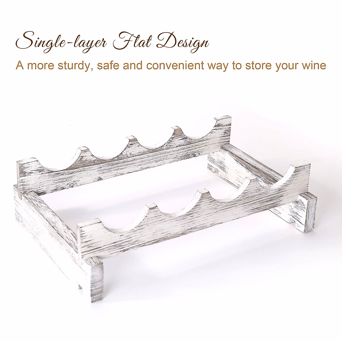 CuffUp Wine Rack, Wine Bottle Holder for Countertop, Rustic Farmhouse Wine Bottle Rack for Kitchen Counter