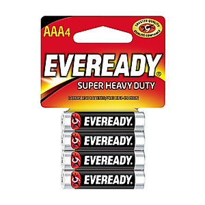 Eveready Super Heavy Duty Batteries, AAA, 4-Count