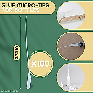 100Pcs Needle Tip Glue Bottle Applicator - Nail Tip Glue Bottles with Fine Tip Precision Tip Applicator Bottle for Hobby Glue Pen Microfine Glue Tips - Epoxy Glue Pens for Crafting Fine Tip for Glue