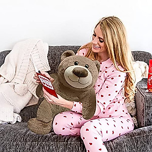 Mewkou 3.5 LB Weighted Stuffed Animals Bear, 24 Inch Weighted Plush Animals Throw Pillow, Cute Kawaii Plush Toys Gifts for Kids Adults Teens Birthday Christmas