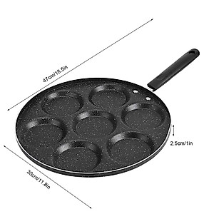 TOPINCN 7 Holes Frying Pan Non Stick Fried Eggs Cooking Pan Burger Mould Household Kitchen Cookware Cookware Breakfast Cooking Tool