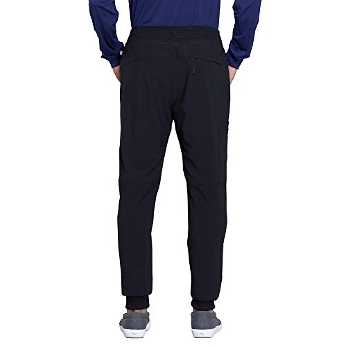 Jogger Scrubs for Men – 4-Way Stretch with Drawstring Elastic Waist, Cargo Pockets, Superior Performance & Comfort CK004A, M, Black