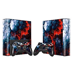 LIZVISION Whole Body Protective Vinyl Skin Decal Cover for Microsoft Xbox 360 E Console Xbox 360 E Skins Wrap Sticker with Two Free Wireless Controller Decals Magma