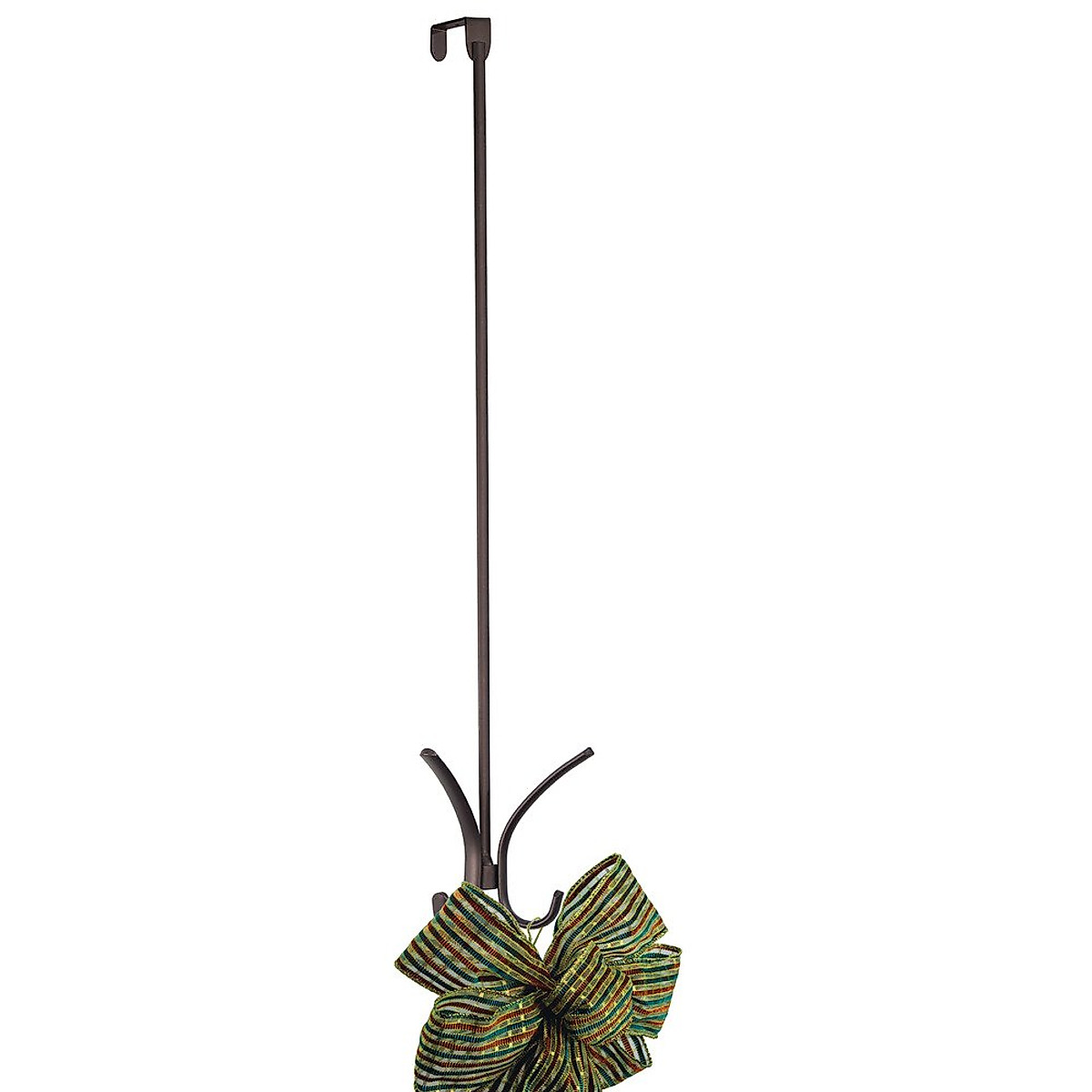 iDesign Axis Easy Reach 24" Quad Hook, Over the Door Towel Holder or Coat Rack for Bathroom, Bedroom, Office Closet Storage, 4.7" x 3.8" x 24", Bronze