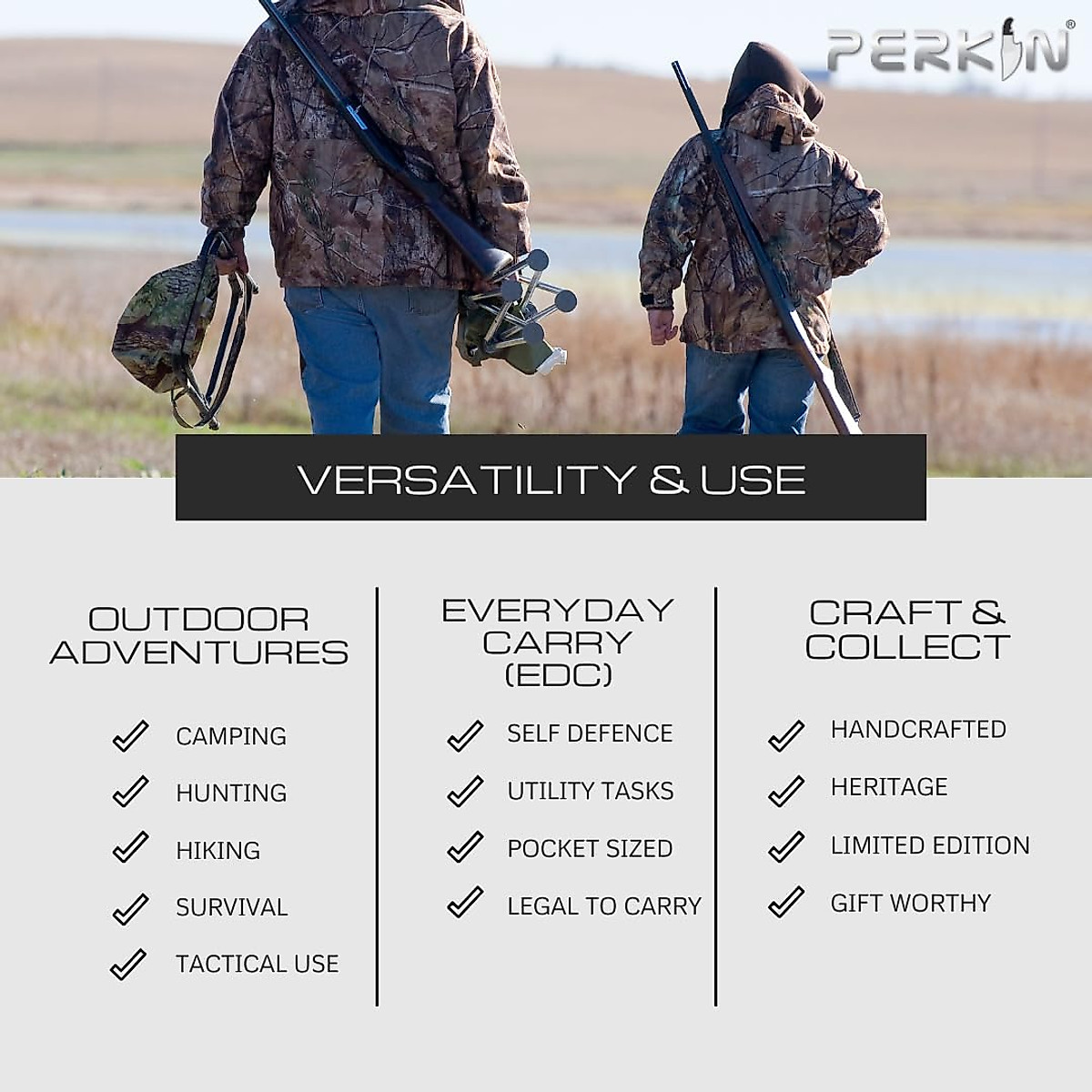 Perkin Knives Folding Pocket Knife Stainless Steel Camping and Outdoor