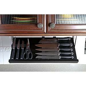 Under Cabinet Knife Block - Large, Natural Shown - (Large, Black)