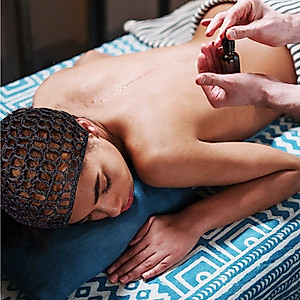 Uyeesi 2 Pcs Mesh Crochet Hair Net Cap Rayon Hair Net Snood Hat Crochet Knit Hair Cap Hairnet Hats Mesh Hair Cover Sleep Cap for Women Sleeping Long Hair Short Hair Curly Hair Black, Blue