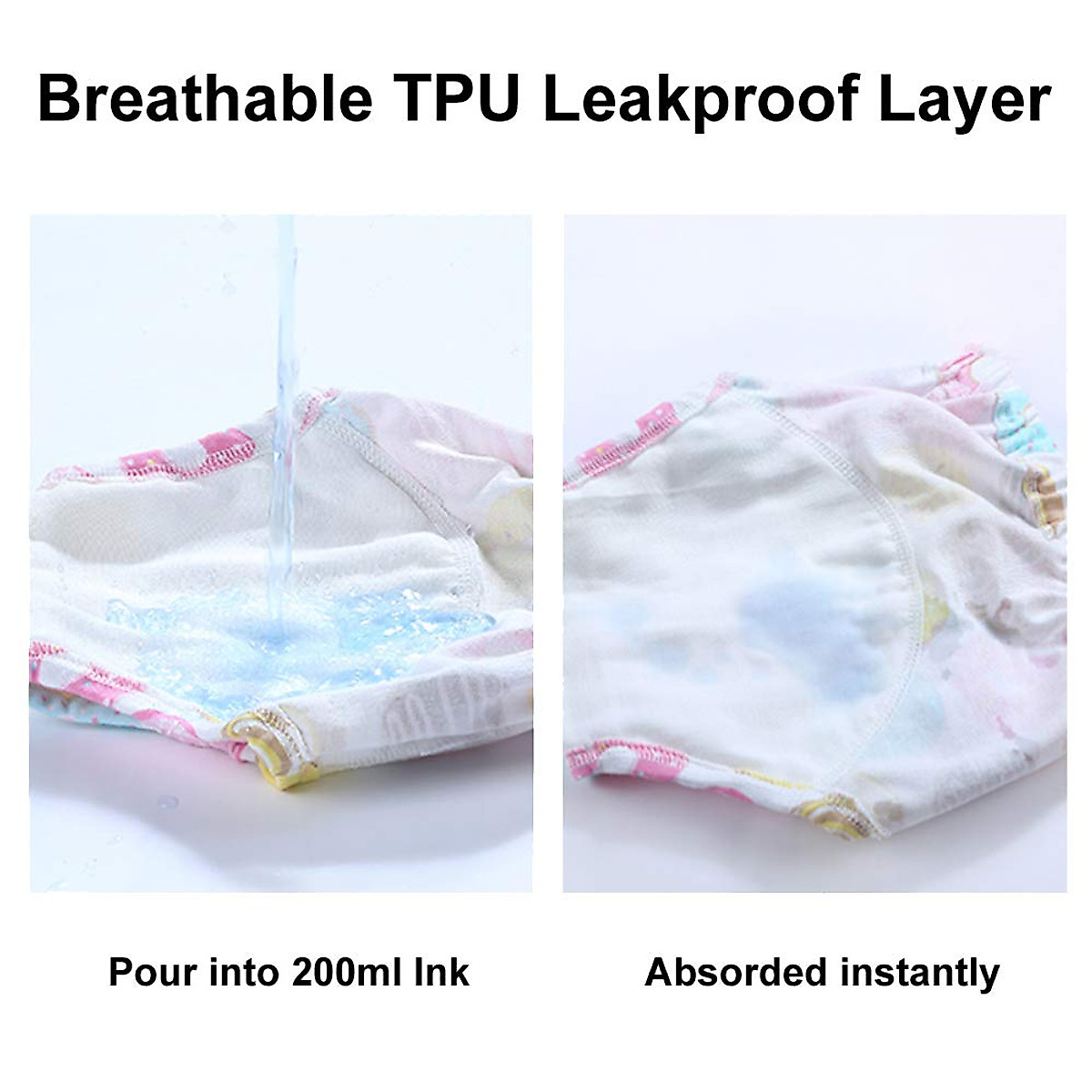 ORINERY Unisex Training Underwear Cotton Toddler Boys Underpants Potty Training Panties Waterproof Girls Pee Panties 6-Pack (DX528-C, 6-12 Months Old)