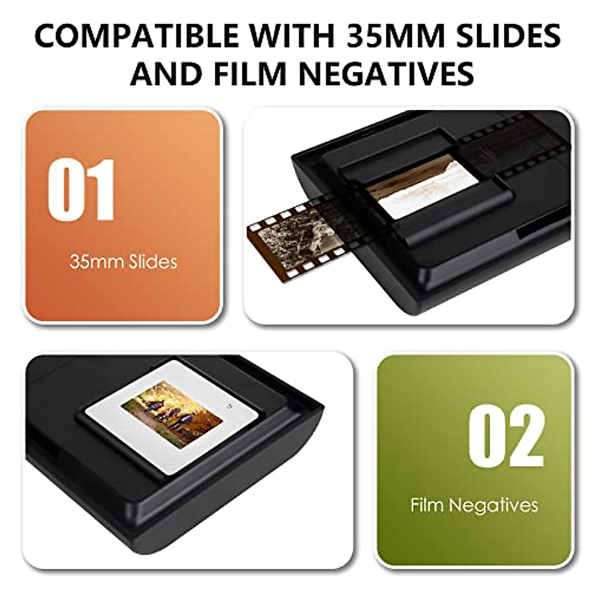 Mobile Film Scanner, 35mm Slide and Negative Scanner for Old Slides to JPG, Suitable for iPhone and Smartphone, Support Editing and Sharing