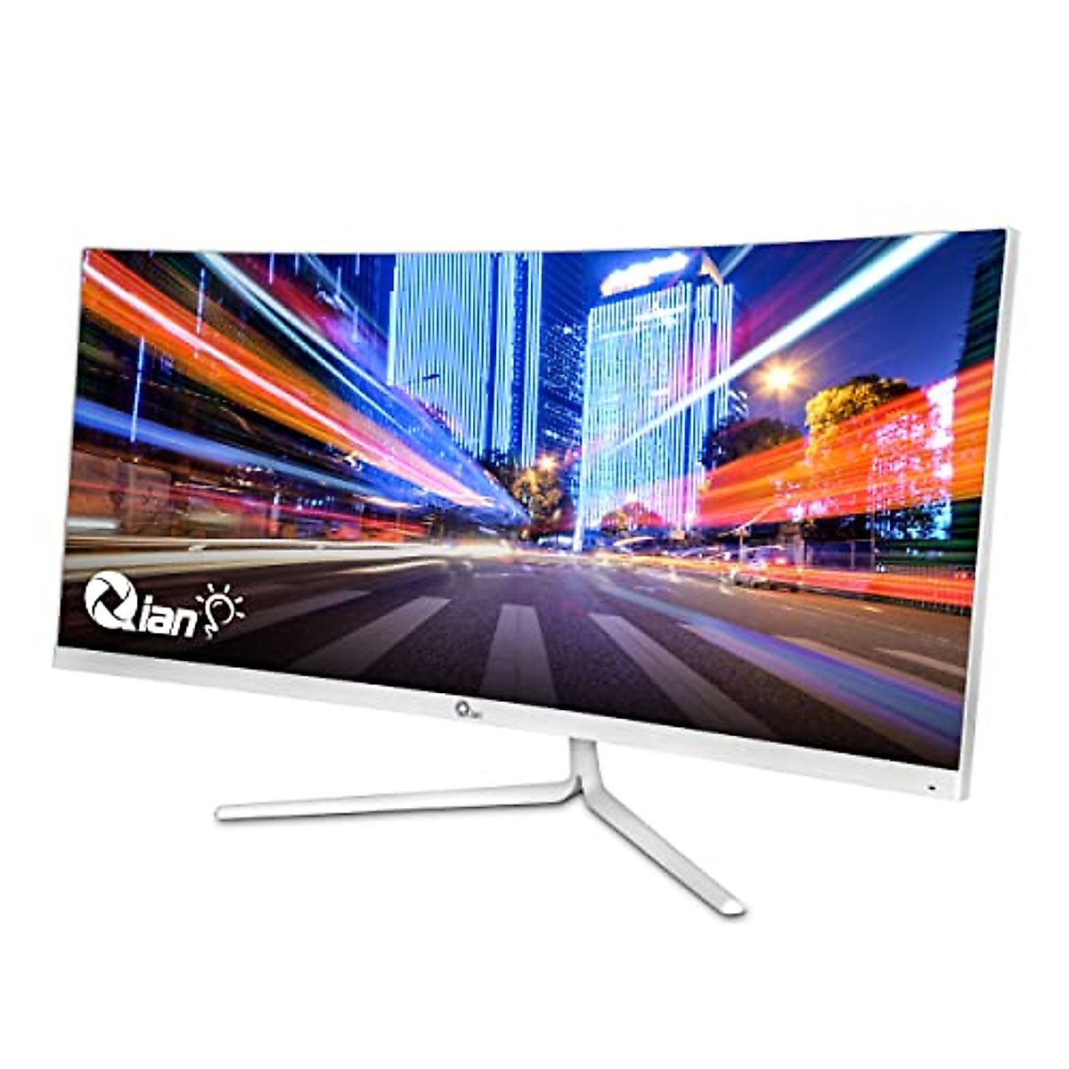 Qian 30" Ultra Wide FHD 1080P Curved Computer Monitor,100 Hz VA Panel Office Monitor, 21:9 Aspect Ratio,178°Viewing Angle,16.7M Display Colors,Framless AMD Freesync GSync,Tilt Adjustable