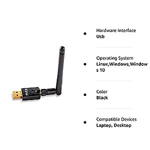ALFA Network AWUS036ACS Wide-Coverage Dual-Band AC600 USB Wireless Wi-Fi Adapter w/ High-Sensitivity External Antenna - Windows, MacOS & Kali Linux Supported