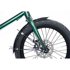 RITEWAY Bicycle Fender, Double Stay Cloth Bike Full Fender, Mud Flap, Front and Rear Set, for 20 Inches (ETRTO406/451), Width 2.4 inches (60 mm), Gloss Black