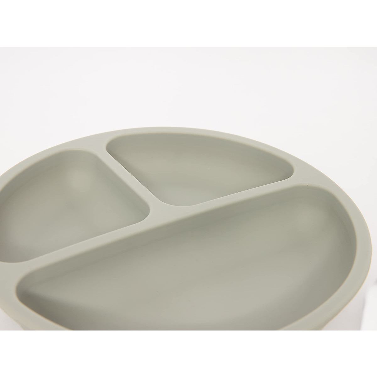 Lila & Jack's Baby Feeding Set, BPA Free, Food Grade Silicone Dinner Plate and Cutlery Set, Learn to Eat on Your Own, Set Includes Spork, Spoon, Bib and Plate (Gray), AT1745