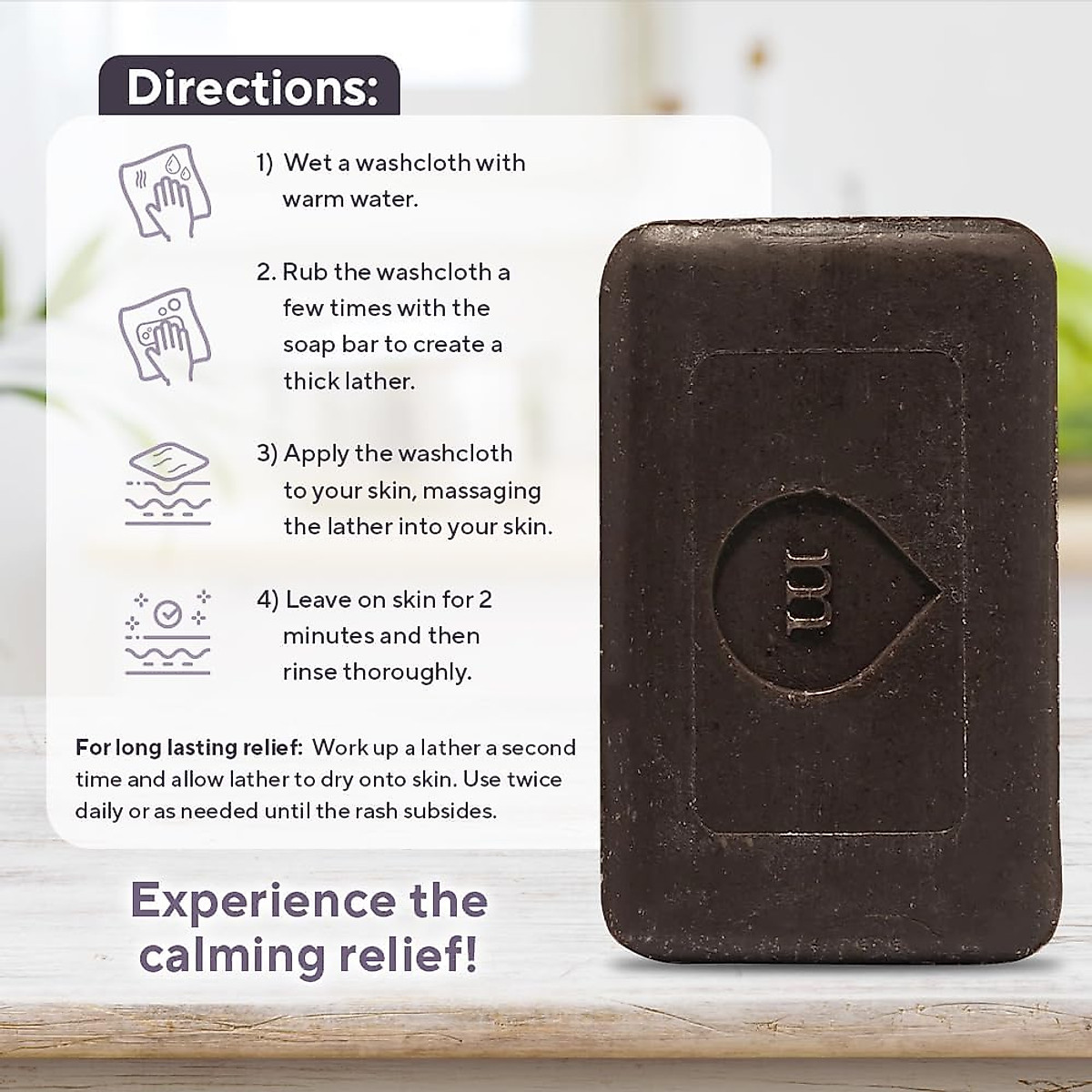 Marie Originals Eczema Face Soap Body Wash Bar – All Natural Psoriasis, Dermatitis Treatment for Dry Itchy Flaky Skin Relief – Gentle Detoxifying, Healing, Anti-Itch, Cleansing Skincare (Pack of 1)