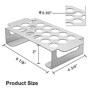 BTCDR Jalapeno Popper Grill Roasting Rack with Handle, Stainless Steel 18 Holes Capacity for Pepper Chili or Chicken Legs & Wings on Barbecue Smoker, BBQ and Oven, 2 Pack