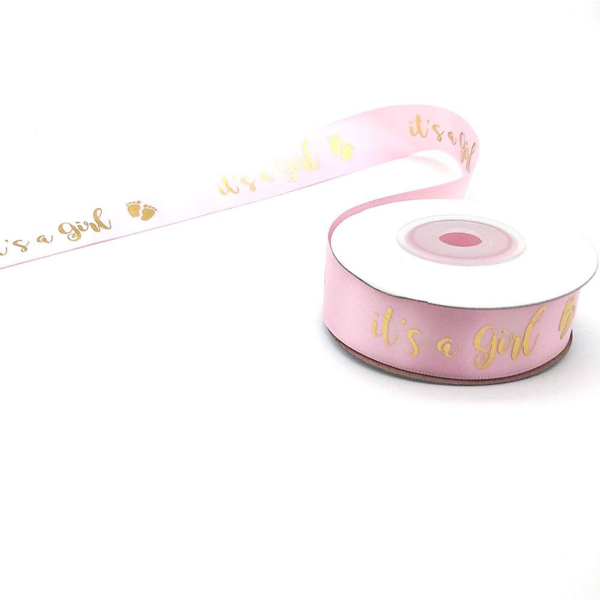 Pink and Gold Ribbon - It's a Girl for Baby Shower - Decoration for Your Baby Shower (Pink and Gold)