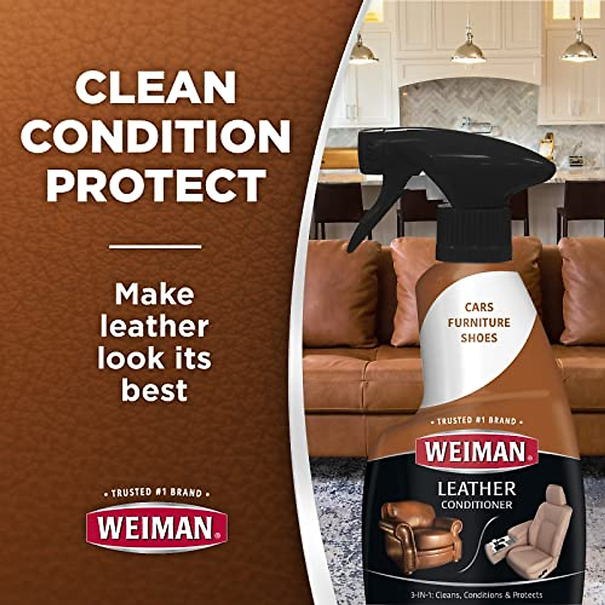 Weiman Complete Auto Leather Interior Cleaning & Conditioning Kit