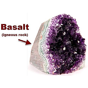 1 to 1.5 pounds of beautiful deep Purple Crystals Geode from Uruguay. + Free Bonus 3 inch Selenite Wand. Premium Purple Amethyst Crystal GEODE Cluster. Natural Healing crystals.