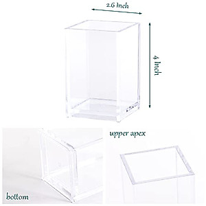 zeyce Acrylic Pen Holder, Clear Makeup Brush Holders Eyebrow Stationery Organizer for Office, Desk and Dressers