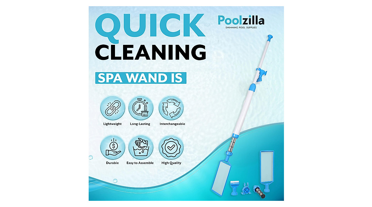 Clean Your Pool with Poolzilla Spa Wand – 3 Nozzles