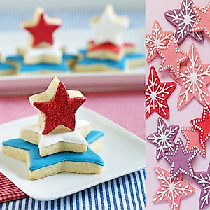 Vokop Star Cookie Cutter Set-5 Pack Stainless Steel Five-Pointed Star Biscuit Molds Fondant Cake Cookie Cutter Set Pastry Mold