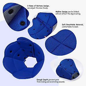 Yagamii Soft Dog Cone for Dogs After Surgery, Comfort Dog Cones for Large Medium Small Dogs, Adjustable Dog Recovery Collars & Cones, Elizabethan Collar Alternative to Stop Licking Wounds,Blue,XL