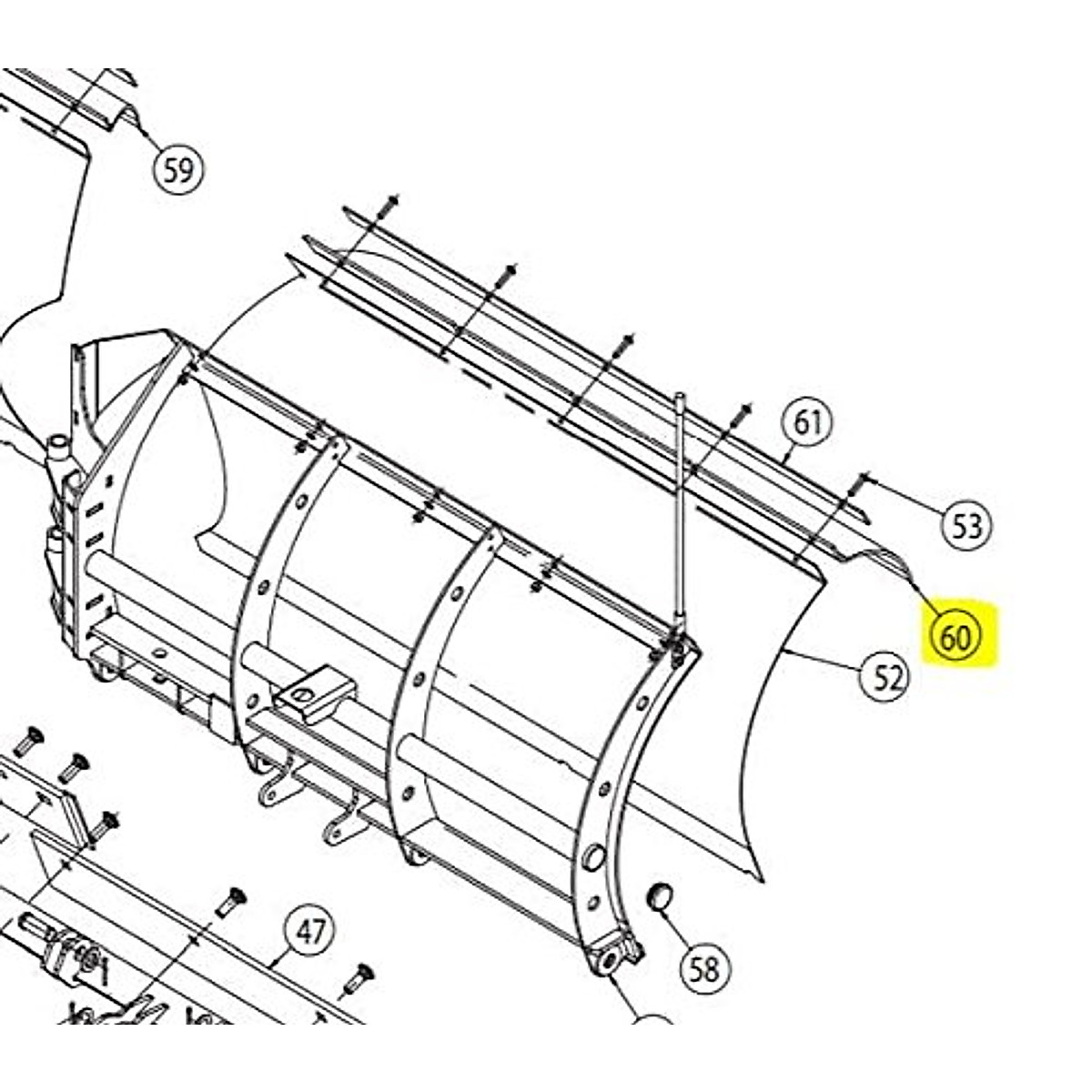 SnowDogg Part # 16120172 - VX85 Poly Passenger Side Deflector