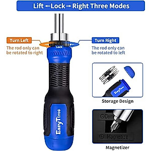 Ratcheting Screwdriver Set Socket Bits: EasyTime 78pcs Precision Magnetic Screwdriver Bit with Storage Case- Repair Tool Kits for Furniture Car Bike Computer PC PS4 Electronic Device and Househould