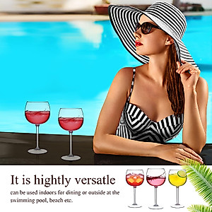 10 Pack Floating Wine Glasses for Pool 18 oz Unbreakable Wine Glasses with Stem Plastic Floating Cup Pool Reusable Stemware Shatterproof Wine Glasses for Indoor Outdoor Poolside Beach Supplies