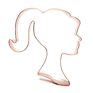 Pigtailed Girl Silhouette Copper Cookie Cutter