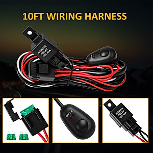 Zmoon Led Light Bar,7 Inch Led Fog Light Off Road Lights 240W 24000lm with Led Wring Harness(10ft /2 Lead), Waterproof Led Spot&Flood Combo Beam Light Bar for SUV/ATV/Jeep/Boat 2Pack