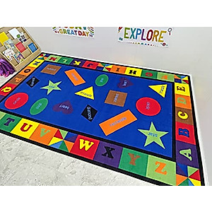 KidCarpet.com Colorful Shapes Preschool Rug with Bright Colors, 6' x 8'6" Rectangle