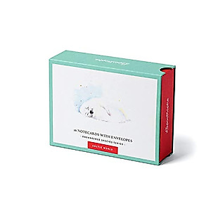 L'apostrophe Polar Bear, Seal, Fox, Snowy Owl Note Cards - Blank Inside with Envelopes - Greeting Notecards - Watercolor Set of Winter Animals  - Thank You Notes