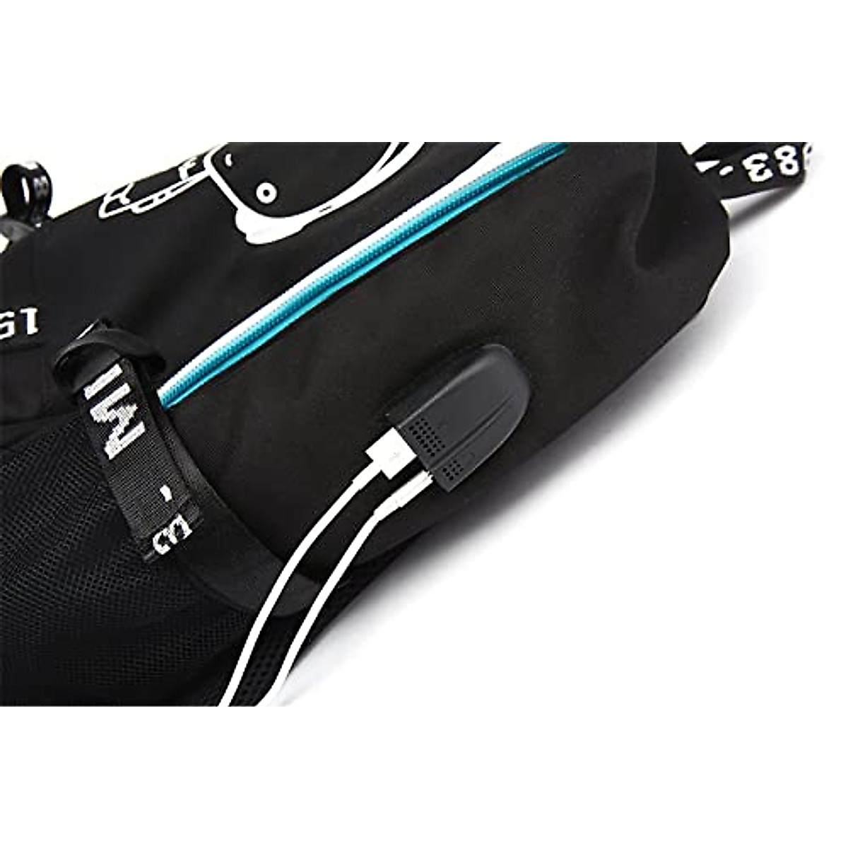 LanboQ Teens Cristiano Ronaldo Knapsack Casual Daypacks Wear Resistant Travel Bookbag with USB Charging/Headphone Port