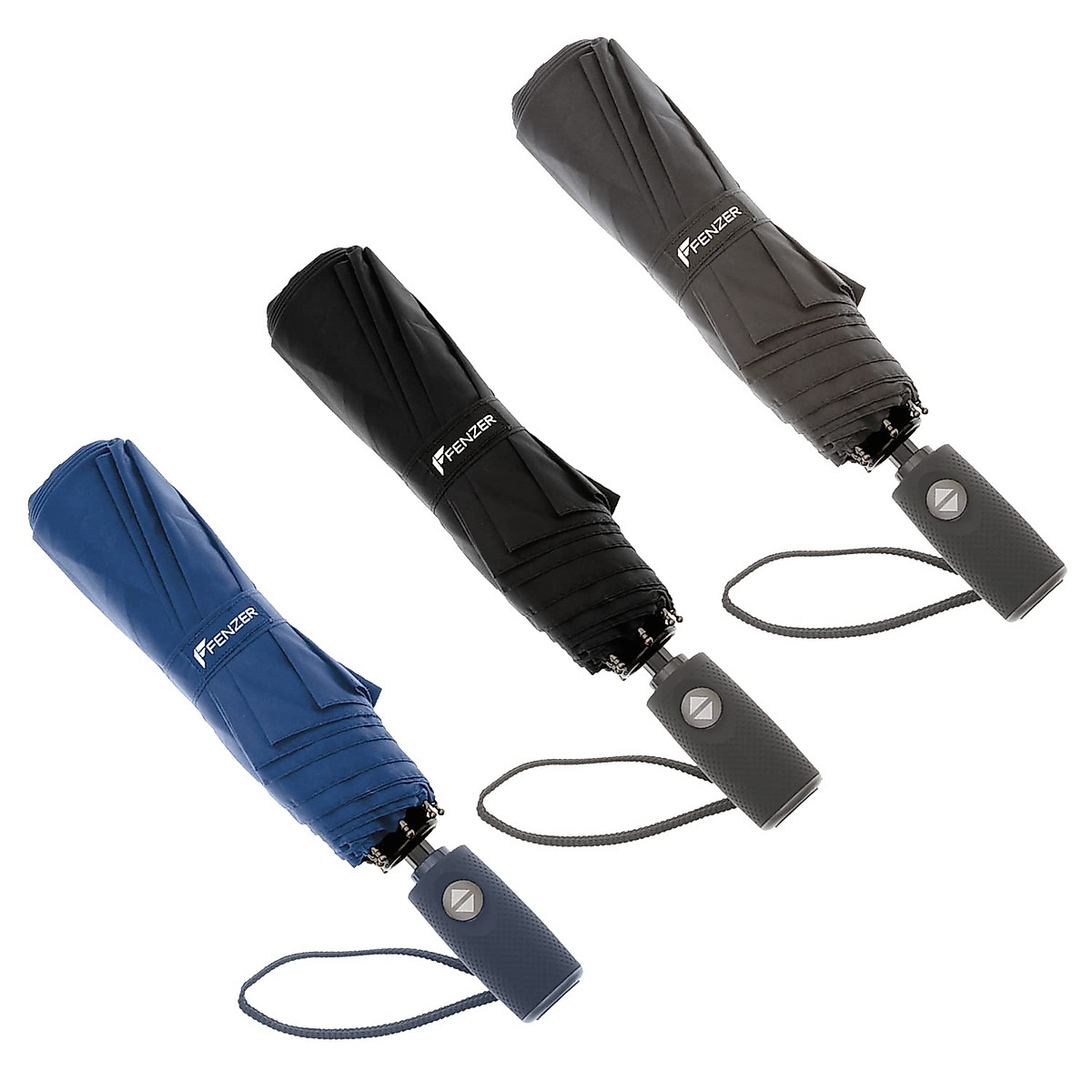 Windproof"TEFLON" Coated Travel Umbrella - Auto Open/Close - Travel Stylish Lightweight Design for Women/Men (Dark Grey)