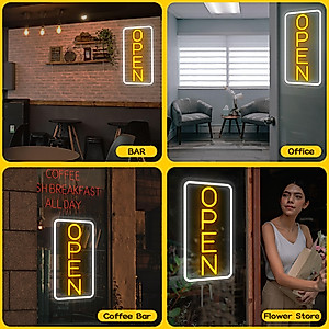 Neon Open Sign, Open Sign Led, 9" x 16" Dimmable Open Sign, Ultra Bright Open Signs for Business, USB Powered Led Light Sign for Party Bar Stores Wall Decor
