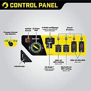 Champion Power Equipment 100416 10,000/8,000-Watt TRI Fuel Portable Natural Gas Generator, NG/LPG Hose Kits and CO Shield