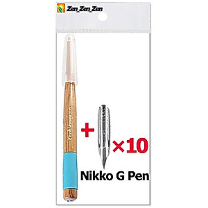 Tachikawa Pen Nib Holder(T-40) + Nikko G Pen Nib Pack of 10(NG-10),and Anti Rust Paper included