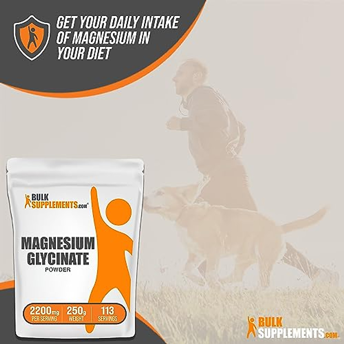 BulkSupplements.com Magnesium Glycinate Powder - Magnesium Bisglycinate, Magnesium Supplement, Magnesium Glycinate 400mg - Pure Magnesium Glycinate - 2200mg per Serving, 250g (8.8 oz)