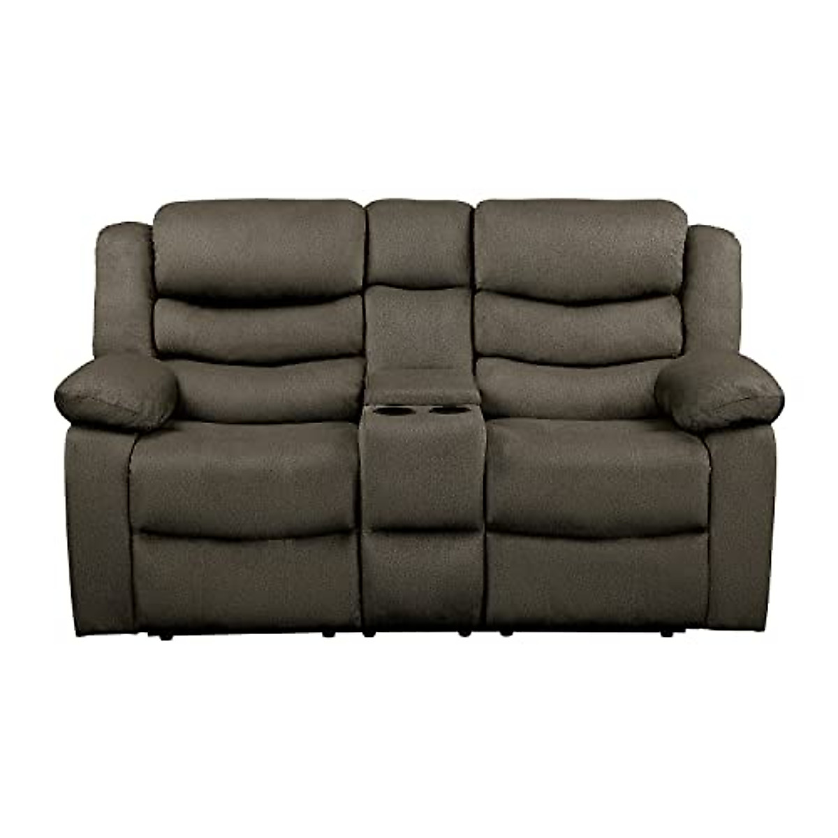Lexicon Mabel Wall-Hugger Manual Double Reclining Loveseat, Brown