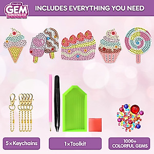 Diamond Painting Kits for Kids - Paint by Number Gem Keychains - DIY Arts and Crafts Easter Gifts for Kids Girls 6-8 8-10 10-12