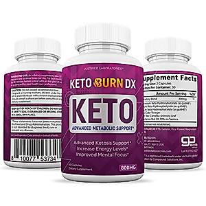 (2 Pack) Keto Burn DX Pills 800MG Includes Apple Cider Vinegar goBHB Exogenous Ketones Advanced Ketosis Support for Men Women 120 Capsules