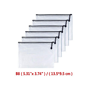 Oaimyy-B8,12 Pcs,Plastic Small Zipper Pouch Document Folders Bag & Zip File Folders for School Office Supplies, Travel,Puzzles Games Organizing Storage