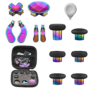 Metal Thumbsticks Replacement Parts for Xbox One Elite Controller Series 2, Accessory Kits for Xbox Series 2 Core, Includes 6 Magnetic Swap Joysticks, 4 Paddles, 2 D-Pads, 1 Adjustment Tool(Gold-2)