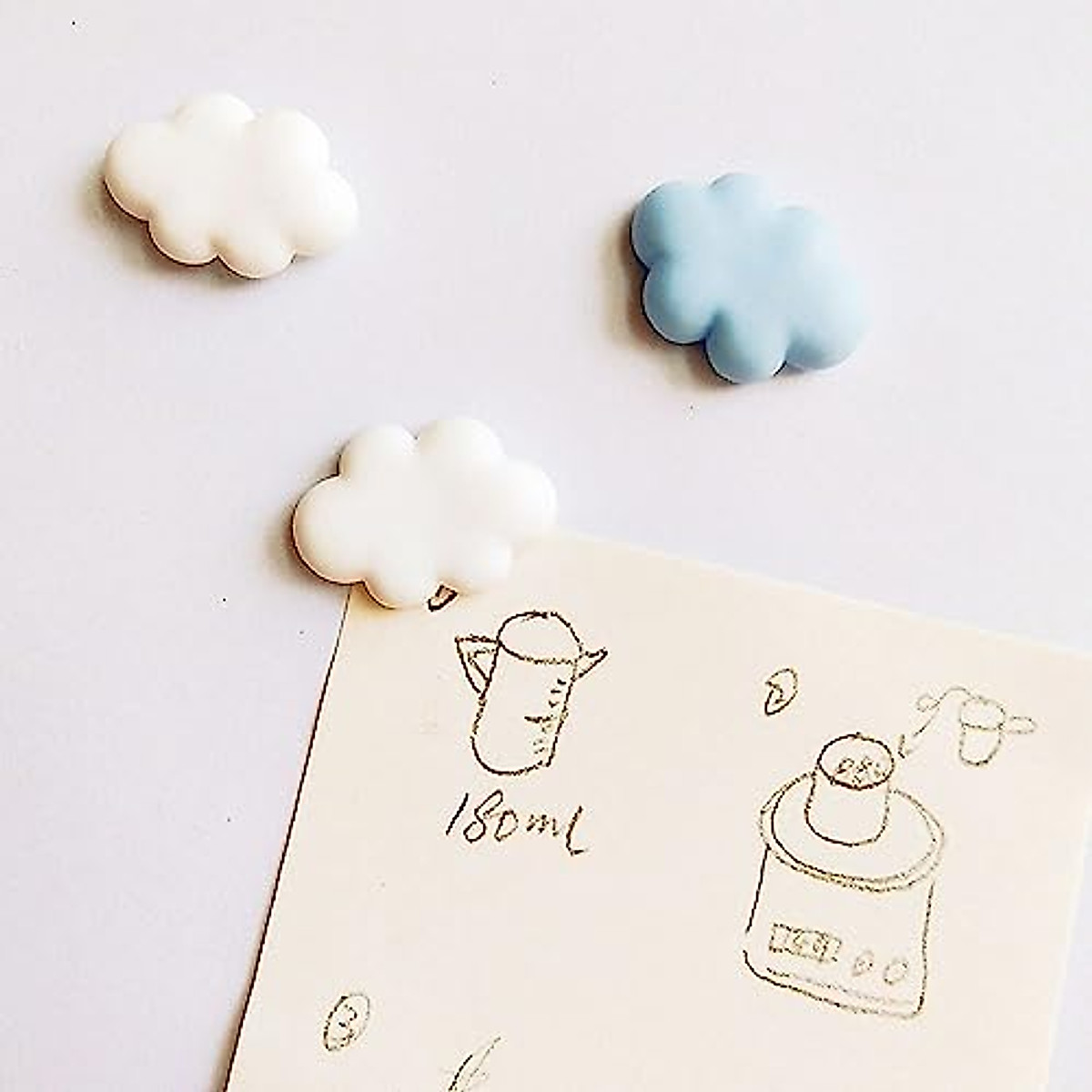 Fridge Magnet 4Pcs/Set Cartoon Cute Cloud Shape Fridge Magnets Office Cloud Shape Whiteboard Magnets Resin Refrigerator Magnets Home Decoration(Blue)