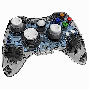 PAWHITS Wireless Controller compatible with Xbox 360 Double Motor Vibration Wireless Gamepad Gaming Joypad, Black