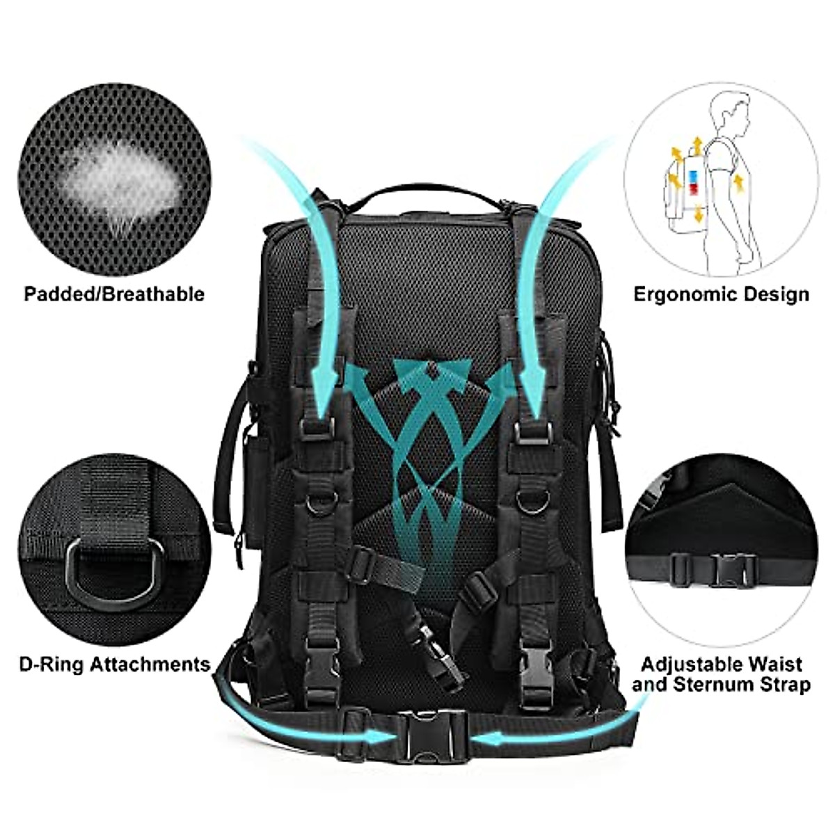 G4Free 50L Tactical Backpack 3 Day Assault Pack Outdoor Bug Out Bag Military Style for Trekking Camping Fishing Hiking