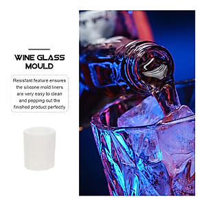 Hemoton Silicone Molds 10Pcs Silicone Shot Glass Mold Glass Ice Cubes Ice Tray Resin Bottle Mold for DIY Cupcake Fondant Ice Cream Desserts Soap Decoration White Resin Molds