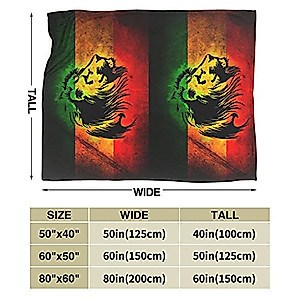 Throw Blanket Jamaican Lion Flag Ultra-Soft Micro Fleece Blanket for Couch Sofa Bed Living Room 50"X40"